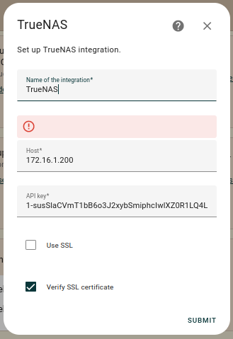 [Bug] No Error, Just Fails · Issue #54 · tomaae/homeassistant-truenas · GitHub