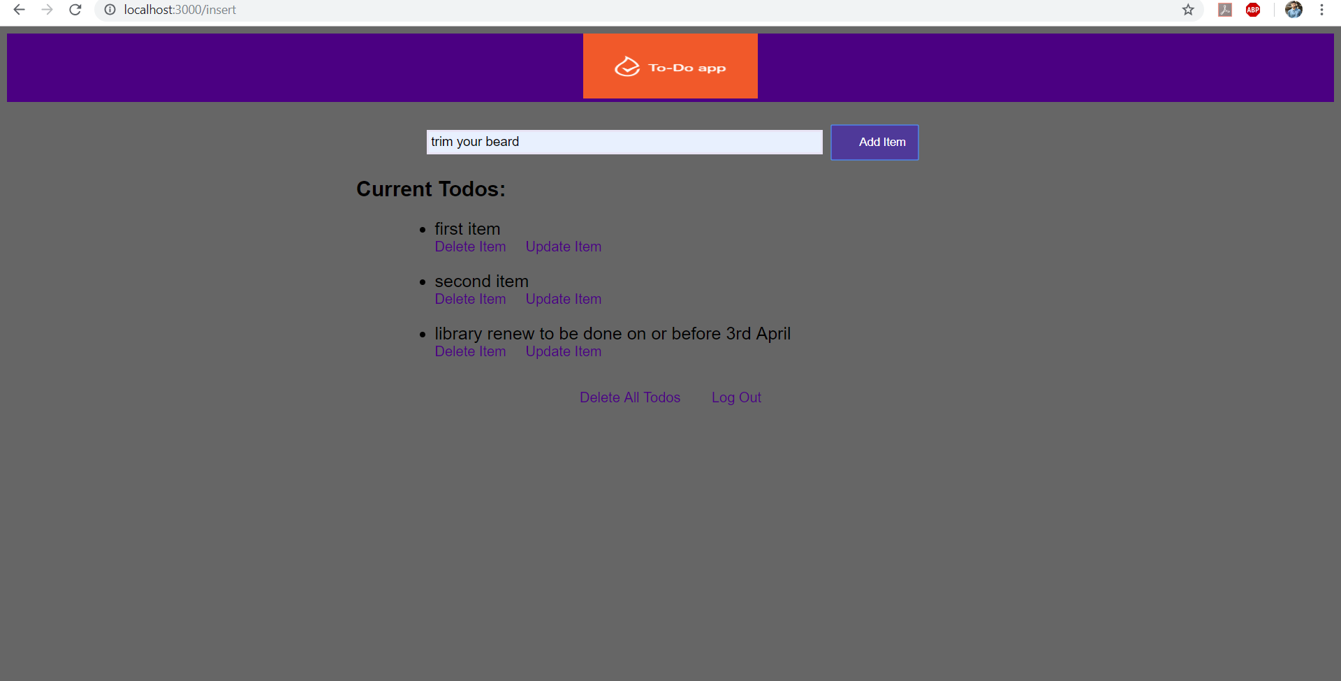 Github Chiranjibupadhyayto Do App To Do App Developed Using Nodejs Express And Mongodb