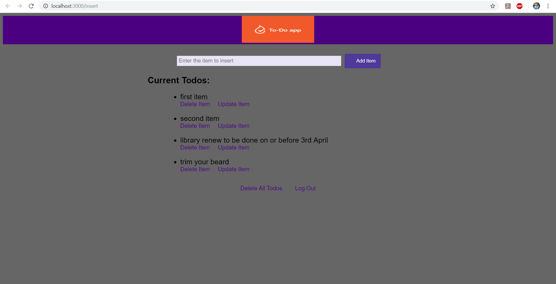 Github Chiranjibupadhyayto Do App To Do App Developed Using Nodejs Express And Mongodb