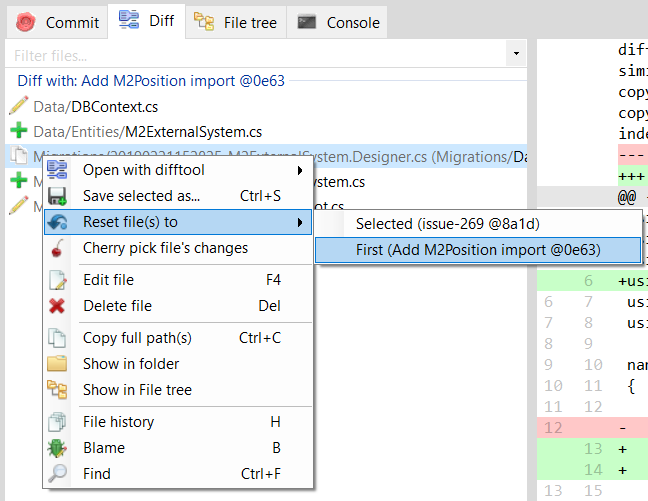 Copied files in a commit cannot be deleted by 'Reset to parent' · Issue #6297 · gitextensions ...