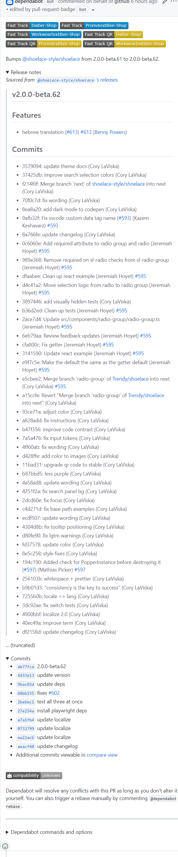 Add a link to the changelog to GitHub releases · Issue #615 · shoelace ...