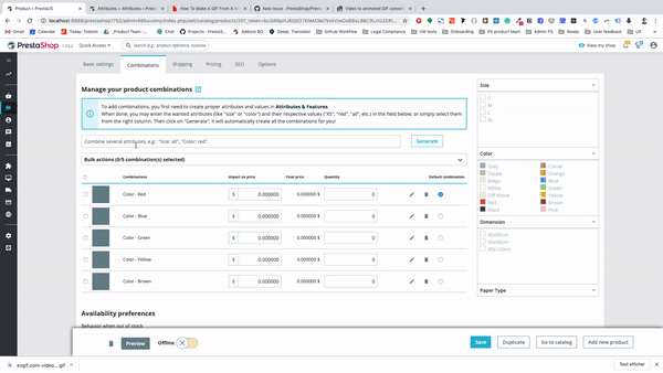 Highlight element in dropdown menus of the product page when using ...