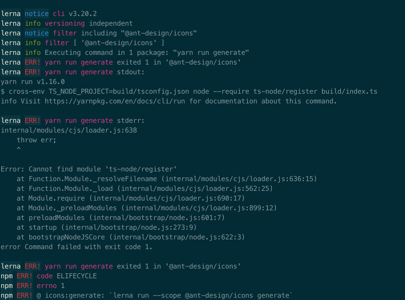 Ci Faild Andand Local Build Error · Issue 230 · Ant Designant Design Icons · Github