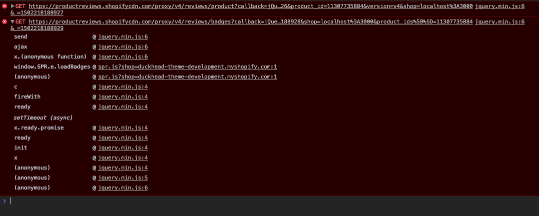 Reviews only partially loading via localhost livereload build · Issue #213 · Shopify/slate · GitHub