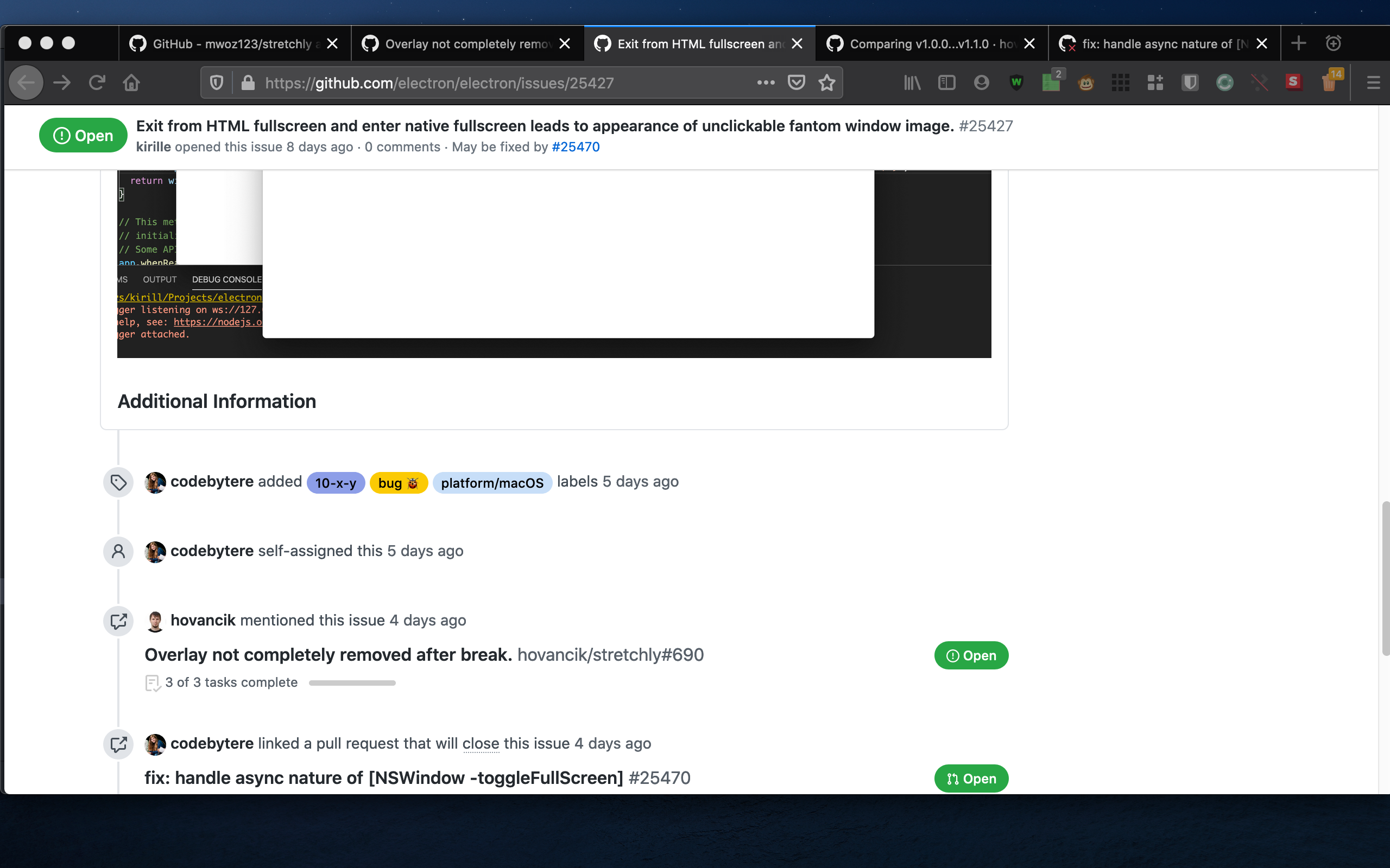 Exit From Html Fullscreen And Enter Native Fullscreen Leads To Appearance Of Unclickable Fantom