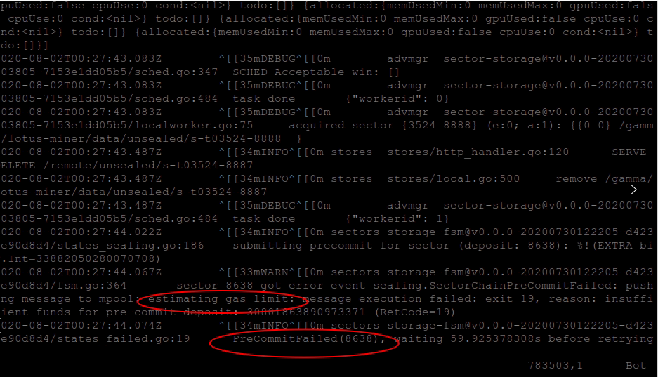 sectors be marked faulty with error "failed to acquire sector lock ...
