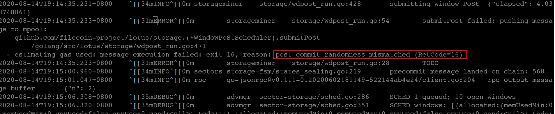 submitPost failed with due to post commit randomness mismatched · Issue #3052 · filecoin-project ...