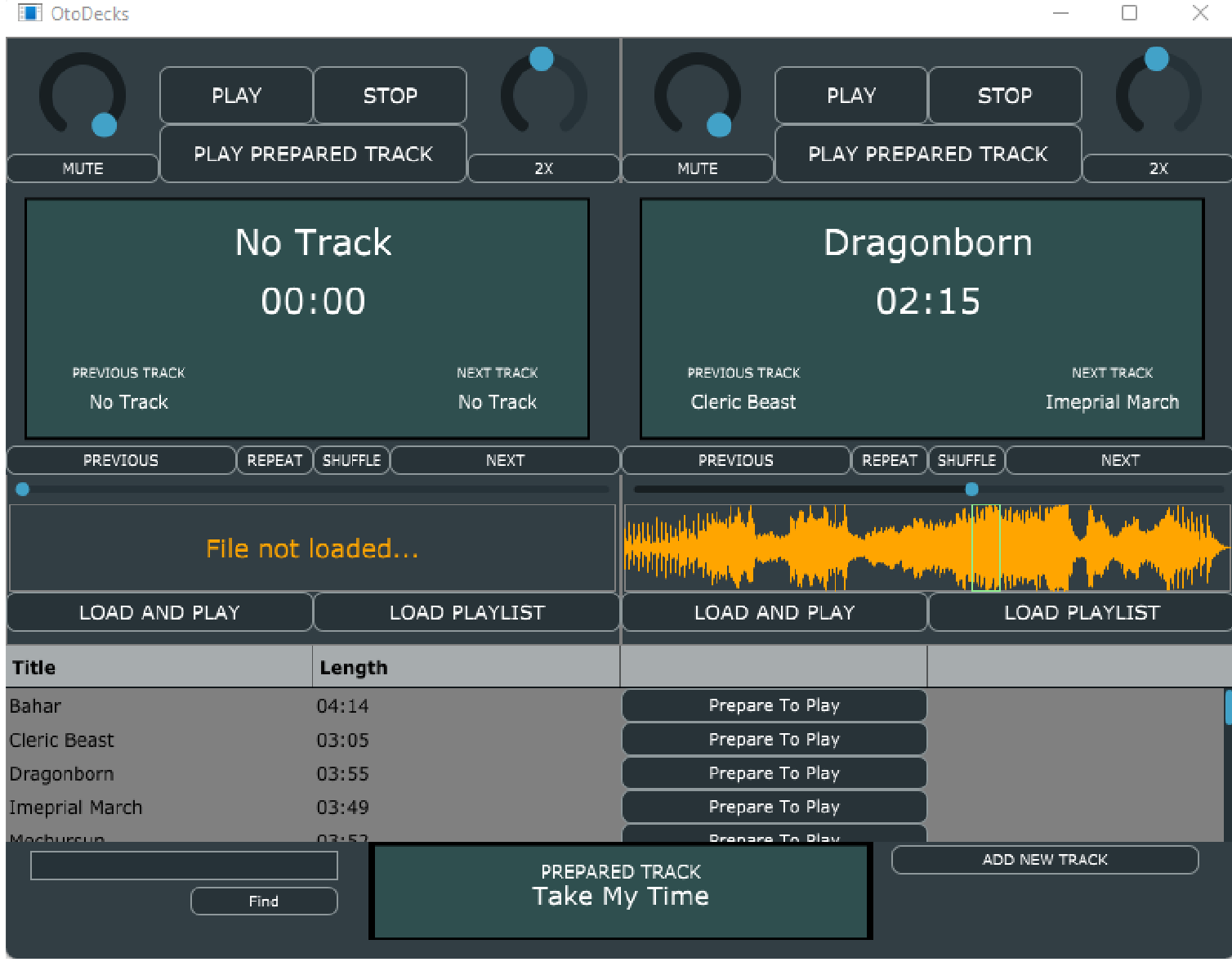 GitHub - OktayBalaban/OtoDecks: A demo project which is able to play and manipulate two tracks ...