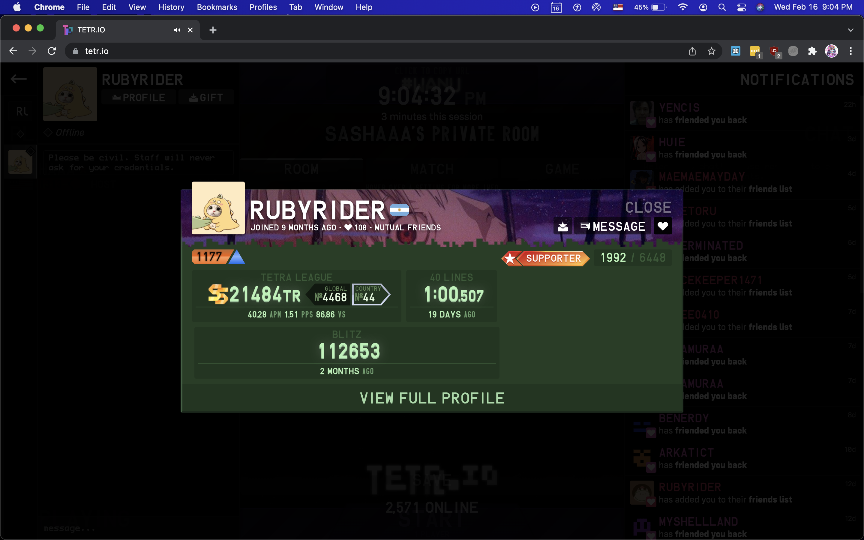 Unintentional and inconsistent "squished records" playercard display · Issue #889 · tetrio ...