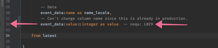 Ignore line-no from dbt mismatch linter's violation line-no · Issue ...