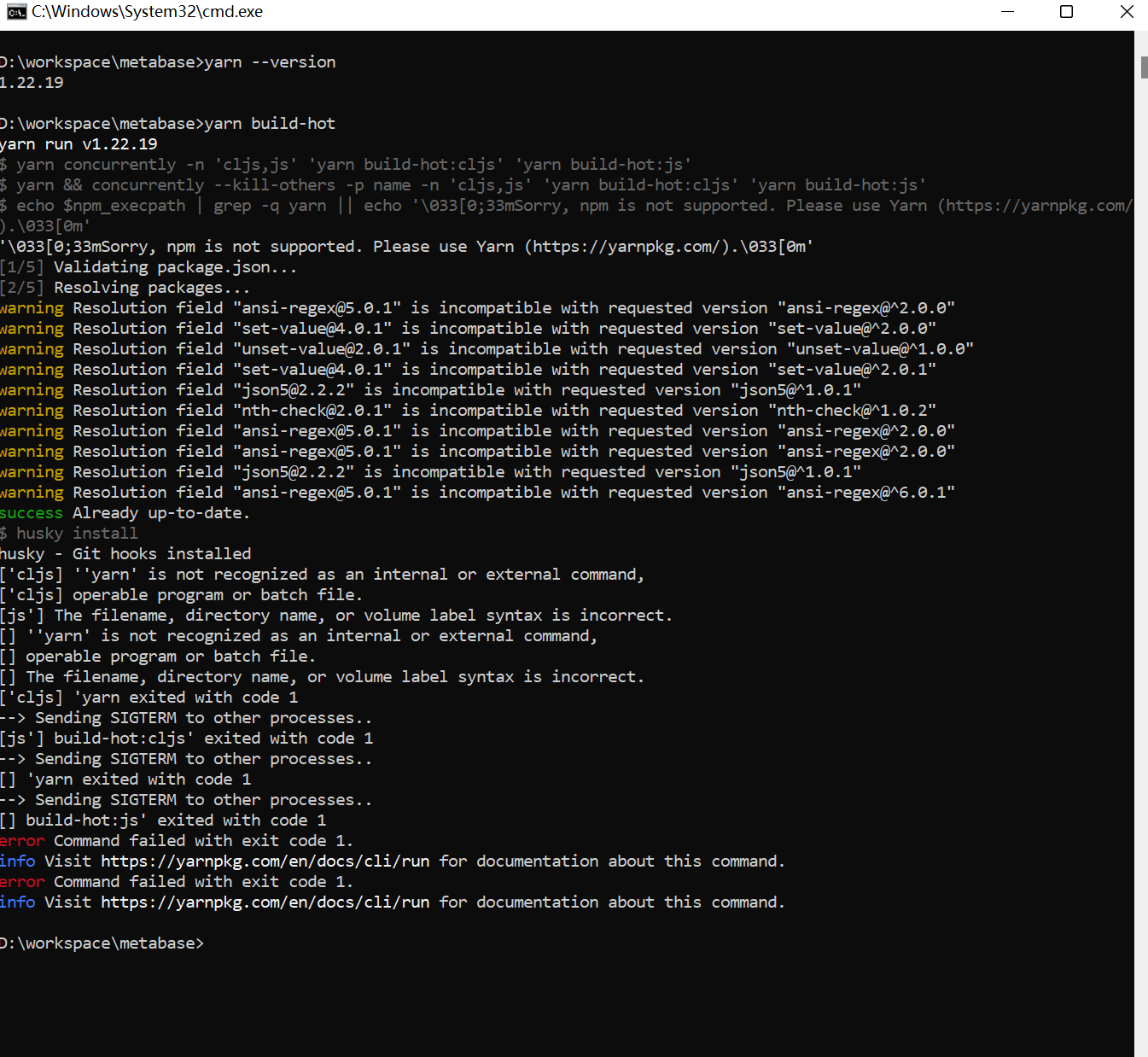 run metabase frontend on win11 failed · Issue #29672 · metabase/metabase · GitHub