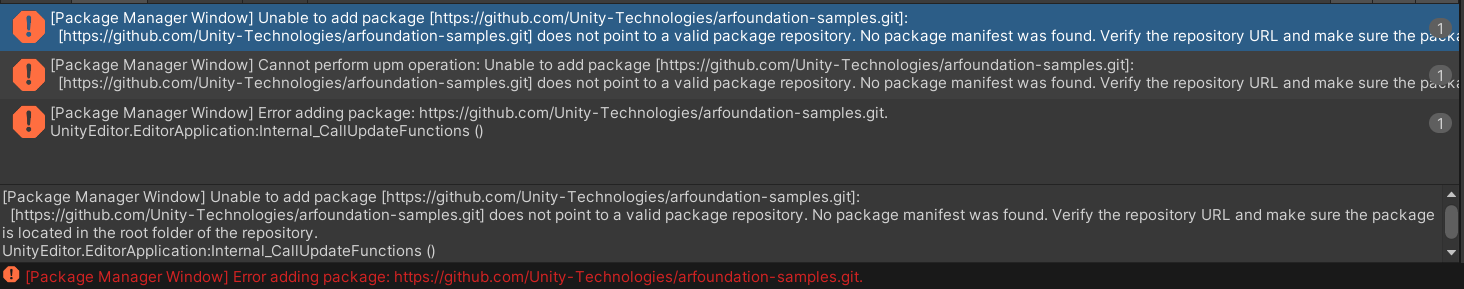 Errors When Adding Arfoundation Sample In Unity · Issue 752 · Unity Technologiesarfoundation