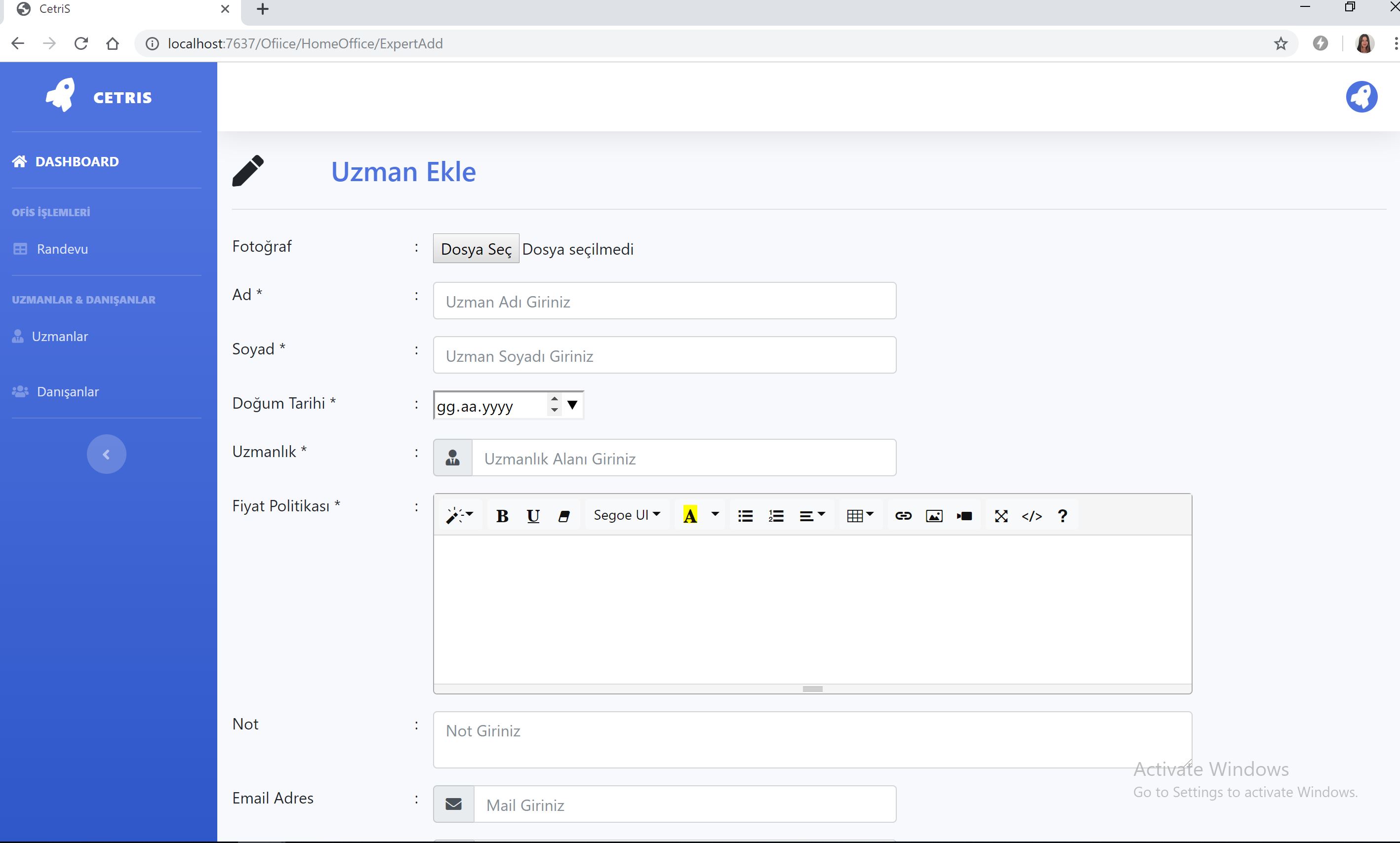 GitHub - betulsenoglu/OfficeAppointmentSoftware: This project includes an ERP and in-office ...
