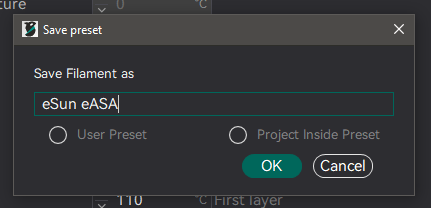 Radio buttons not working inside save filament popup · Issue #628 · SoftFever/OrcaSlicer · GitHub