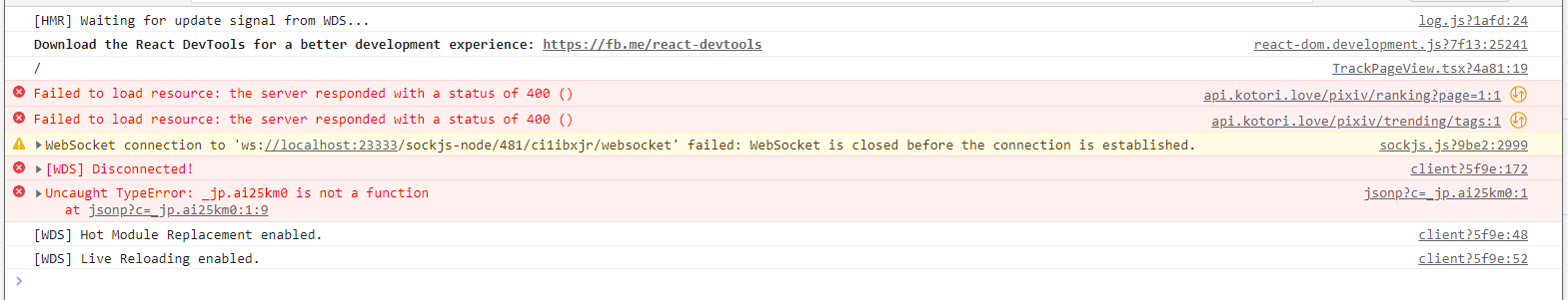 API returns 400 errors so that I can't use any features · Issue #111 · kokororin/pixiv.moe · GitHub