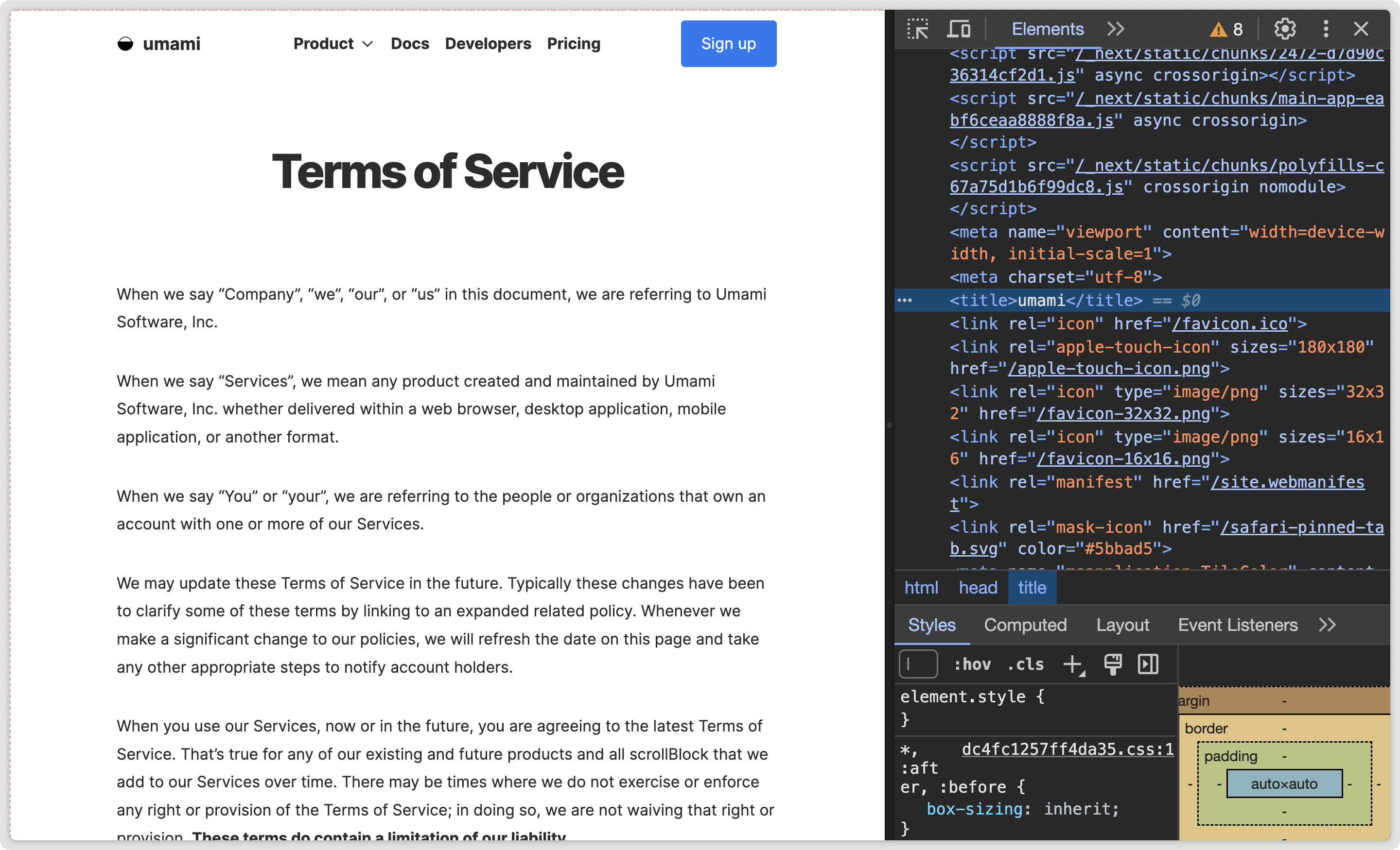 Uninformative page titles · Issue #139 · umami-software/website · GitHub