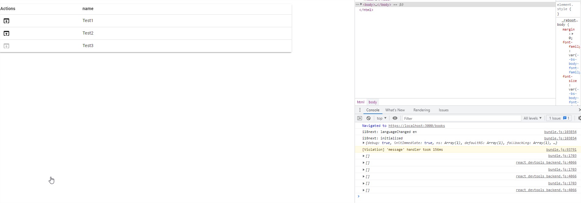 Custom action in renderRowActions cannot access component state with isLoading State · Issue ...