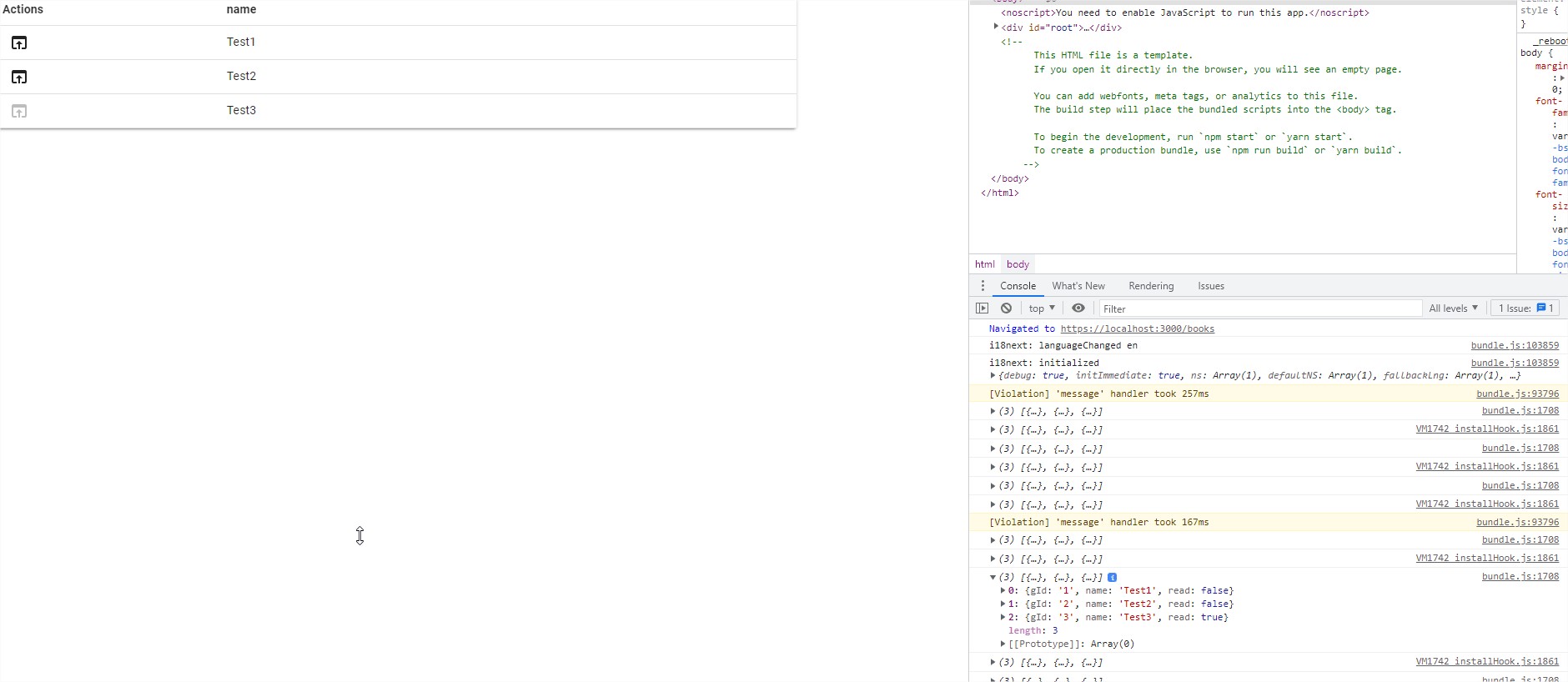 Custom action in renderRowActions cannot access component state with isLoading State · Issue ...