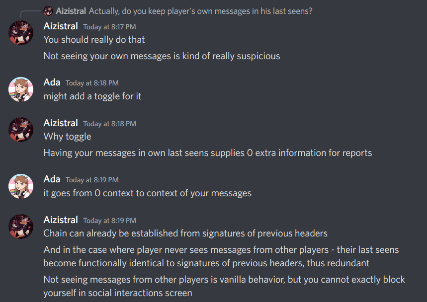 Keep player's own messages in their last seens · Issue #5 · nodusclient/guardian · GitHub