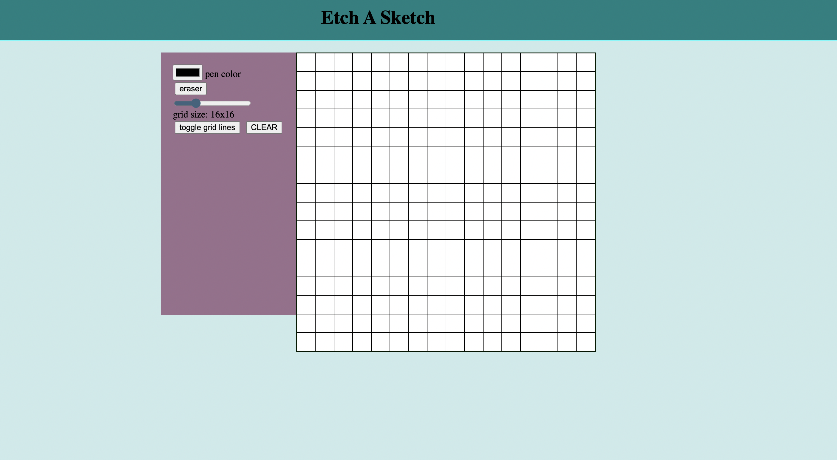 GitHub - gnub33/etch-a-sketch: The Odin Project Foundations Project