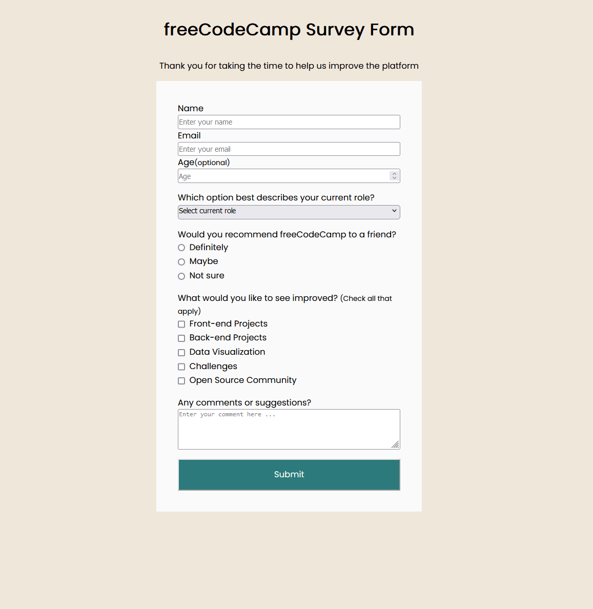 GitHub - hddv/build-a-survey-form