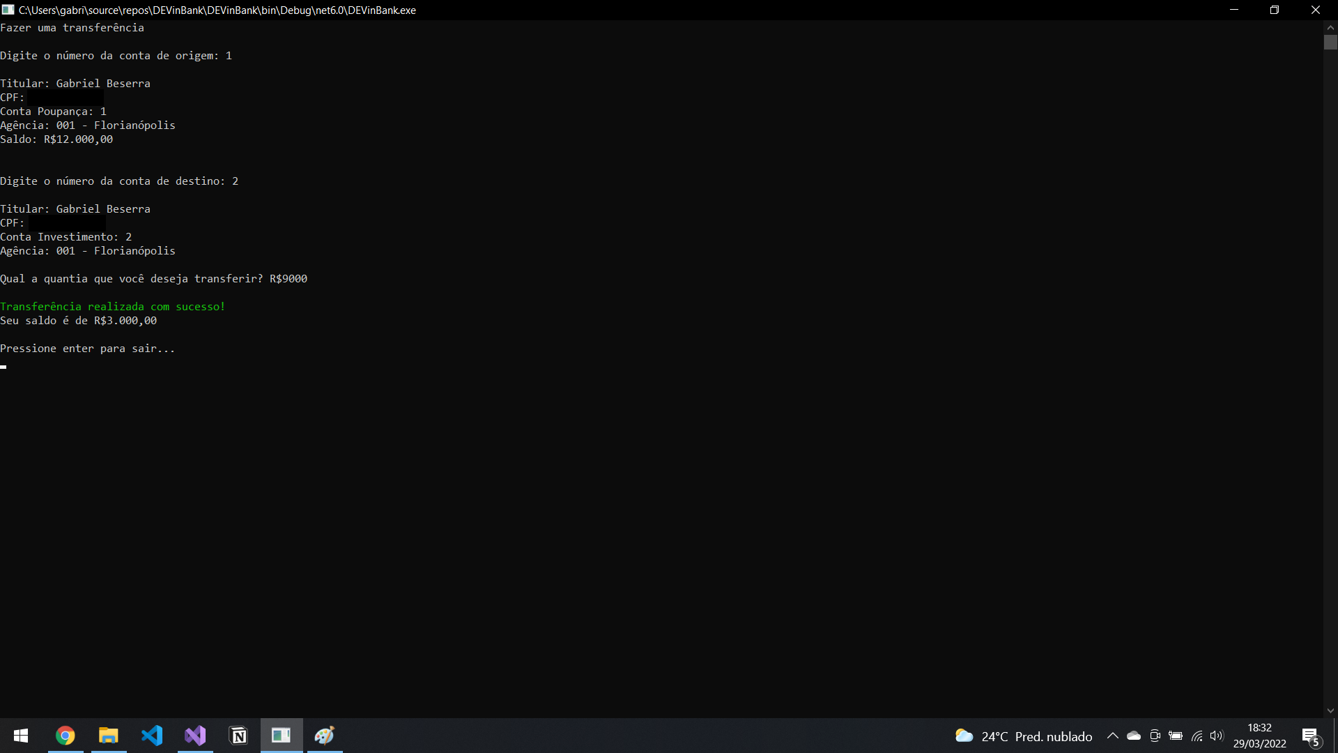 GitHub - gbeserra95/DEVinBank: DEVinBank is a FinTech Back-end simulator developed in C# as part ...