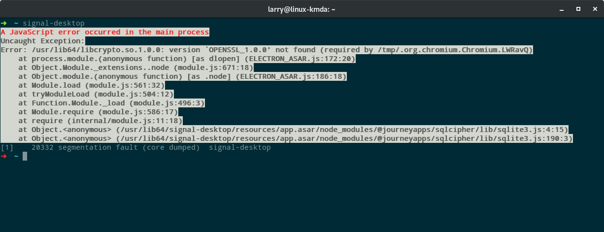 Signal Relies on Old Version of OpenSSL (v1.0.0) · Issue #2717 · signalapp/Signal-Desktop · GitHub