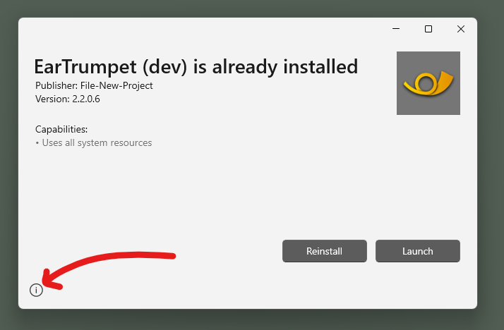Can't install dev build · File-New-Project EarTrumpet · Discussion #1237 · GitHub