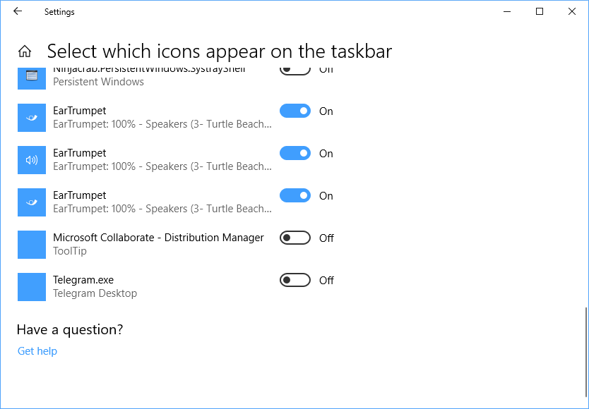 Windows shows multiple EarTrumpet instances in Taskbar Notification Area settings · Issue #244 ...