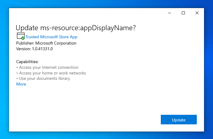 Installing Appxbundle Shows Unclear Update Ms Resource Appdisplayname