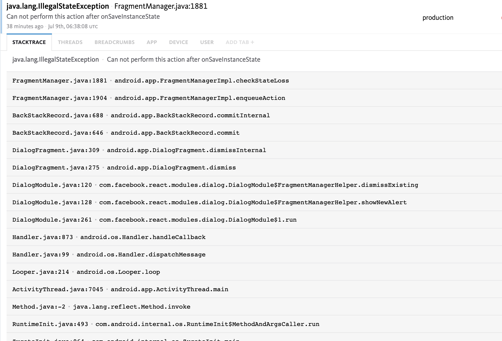 java.lang.IllegalStateException Can not perform this action after onSaveInstanceState · Issue ...