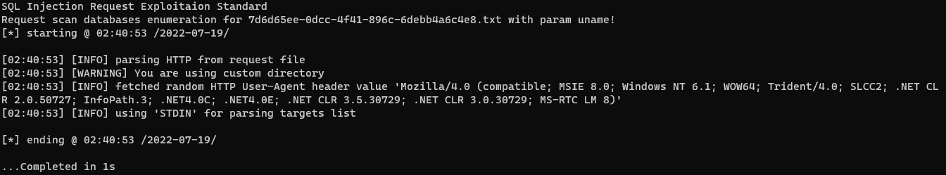 SQLMap Requst File Bug when parsing targets list using STDIN in Python Subprocess by Celery ...