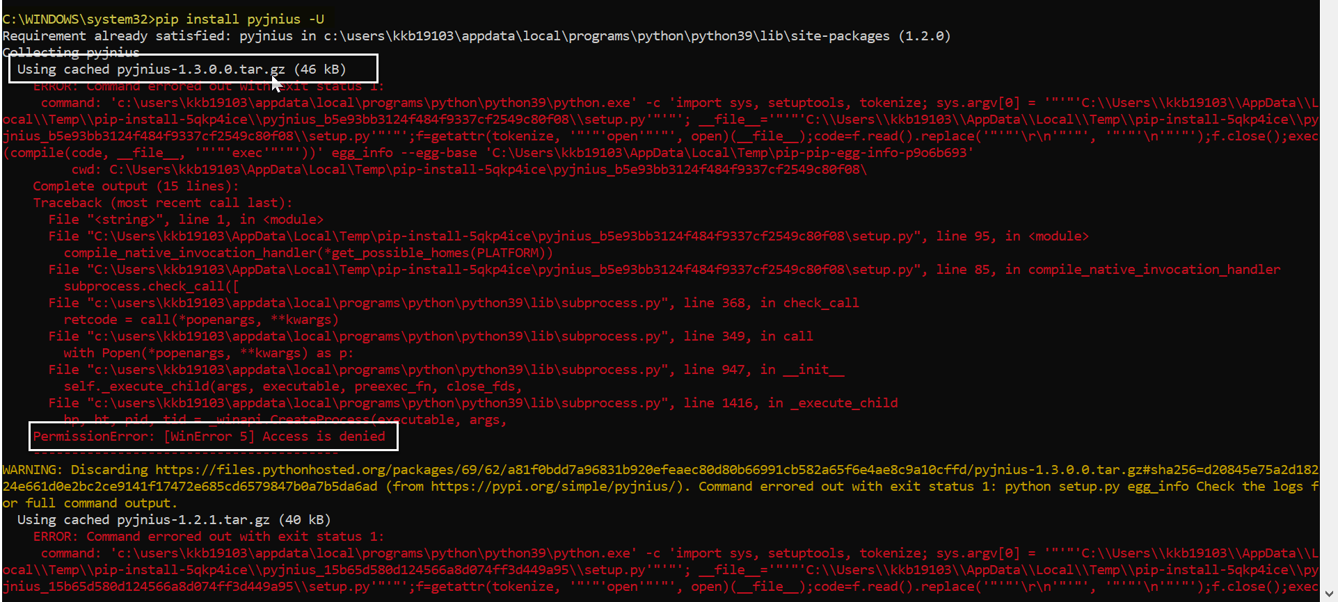 Pyjnius Error "PermissionError: [WinError 5] Access is denied" · Issue #386 · castorini/pyserini ...