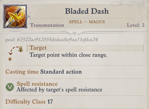 Bladed Dash incorrectly allows Spell Resistance · Issue #198 · Truinto ...