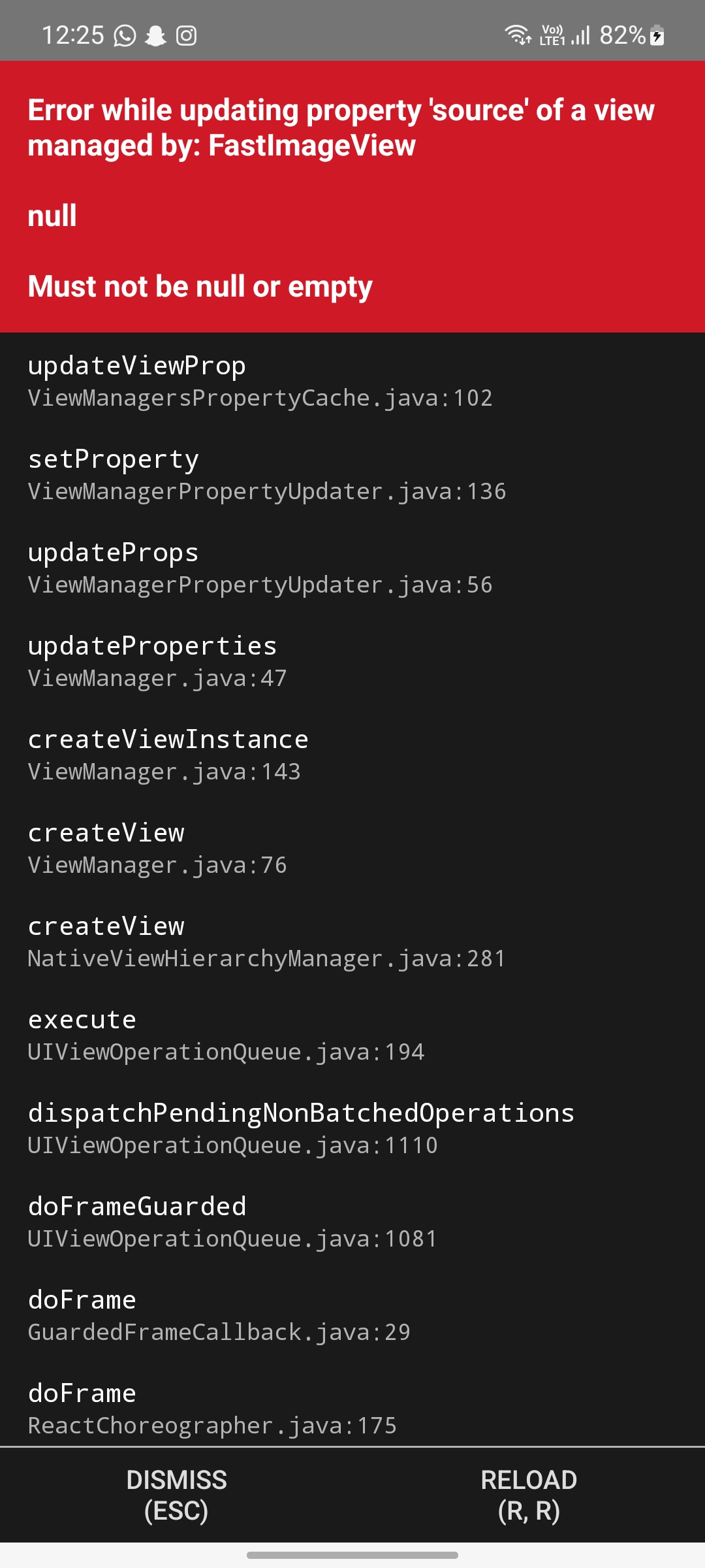 Error while updating property 'source' of a view managed by: FastImageView null null · Issue #27 ...