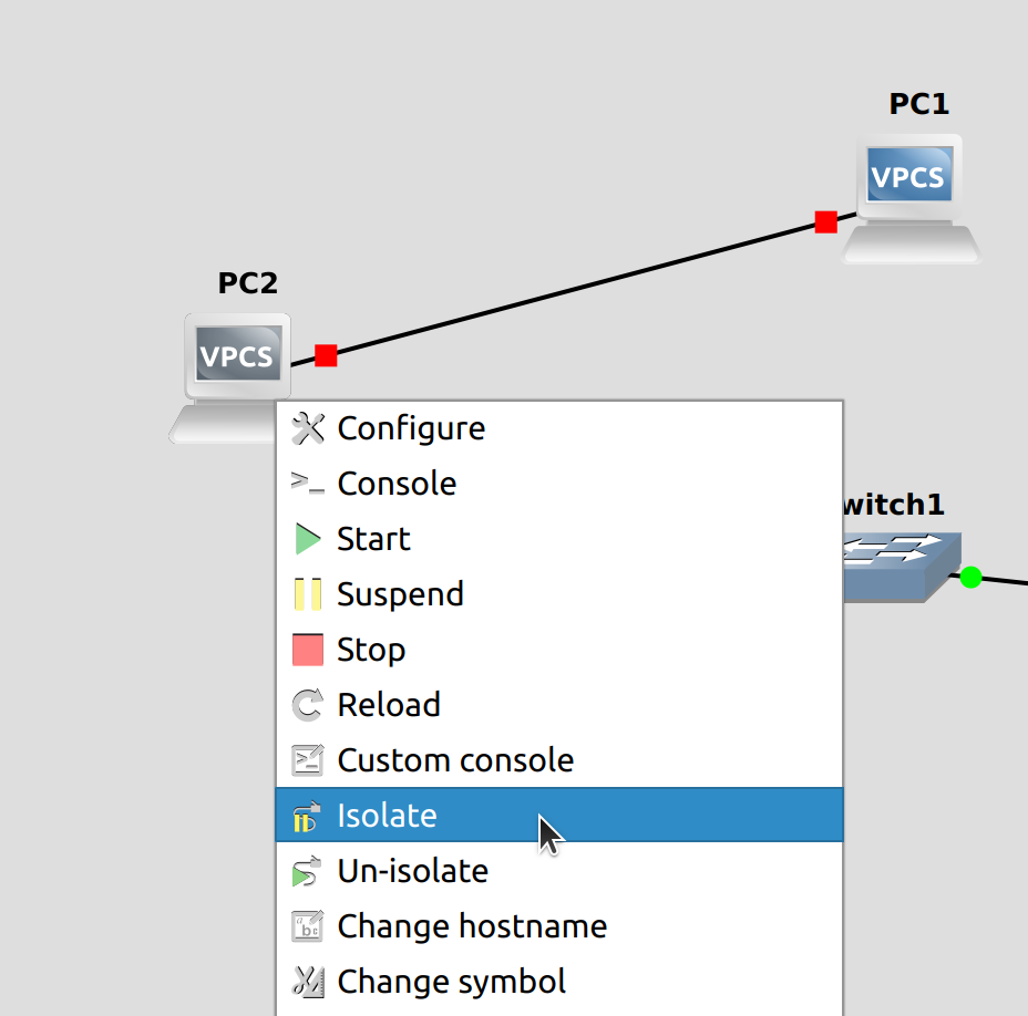 Right-click → Isolate Node · Issue #3190 · GNS3/gns3-gui · GitHub