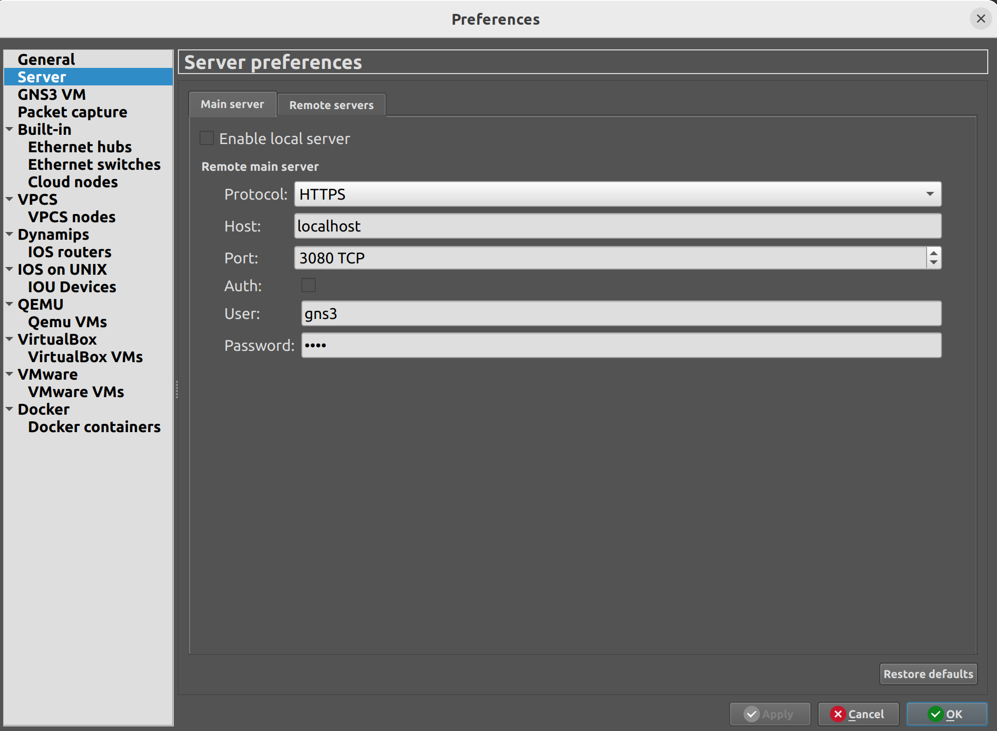 Cannot use a remote server with https · Issue #3319 · GNS3/gns3-gui · GitHub