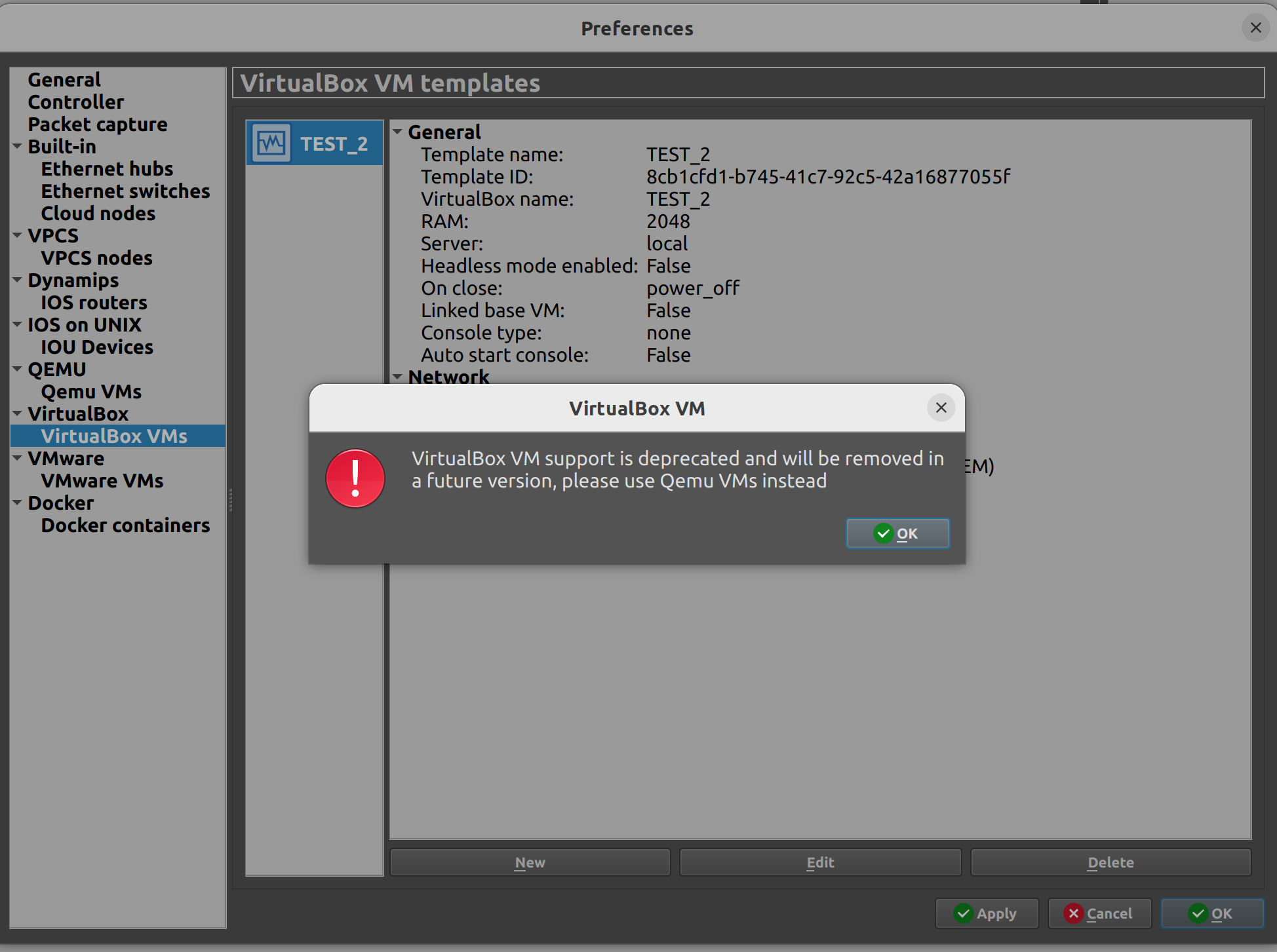 Mark VMware and VirtualBox support as deprecated in v3.0 · Issue #2172 · GNS3/gns3-server · GitHub