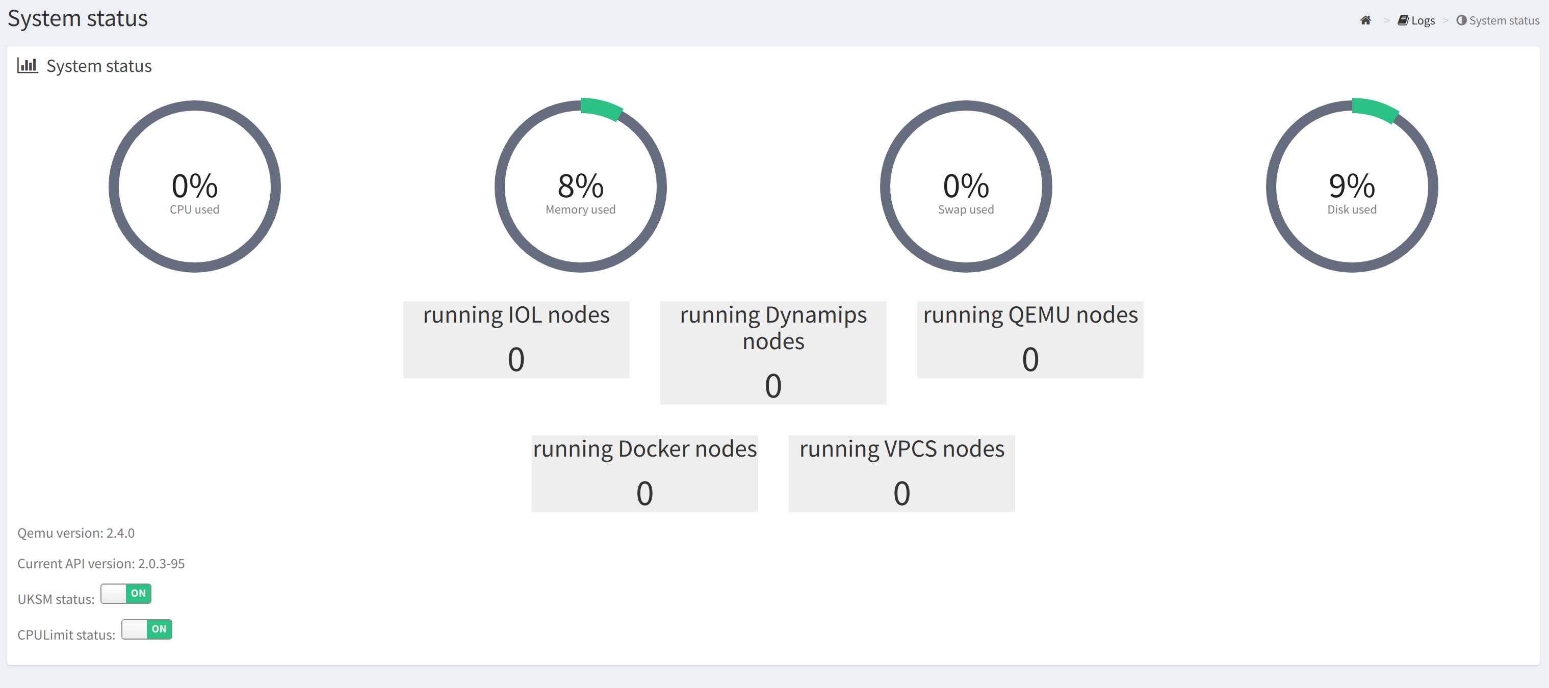 System status · Issue #2 · GNS3/gns3-web-ui · GitHub