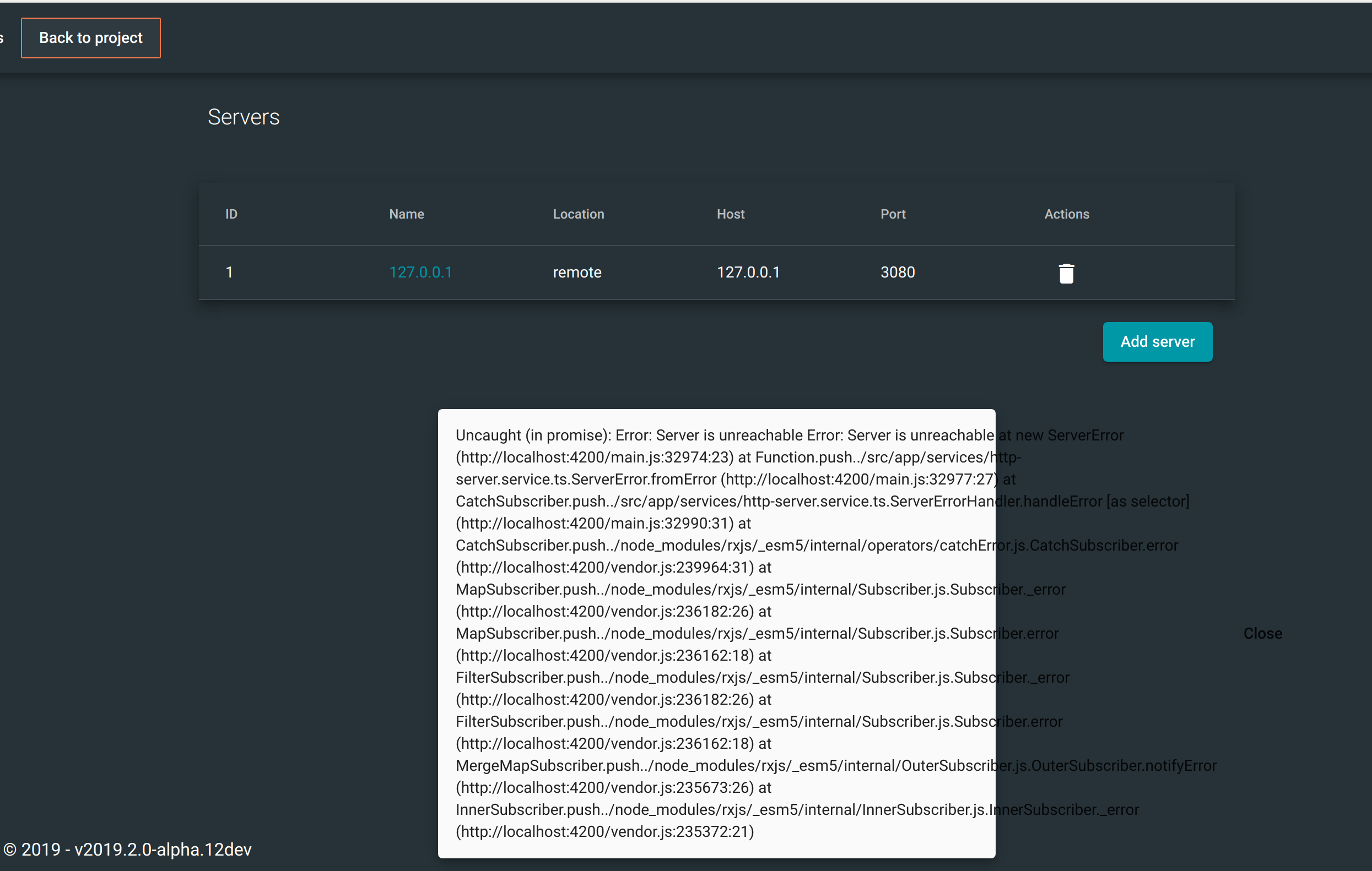 Uncaught exception when going back to project · Issue #732 · GNS3/gns3-web-ui · GitHub