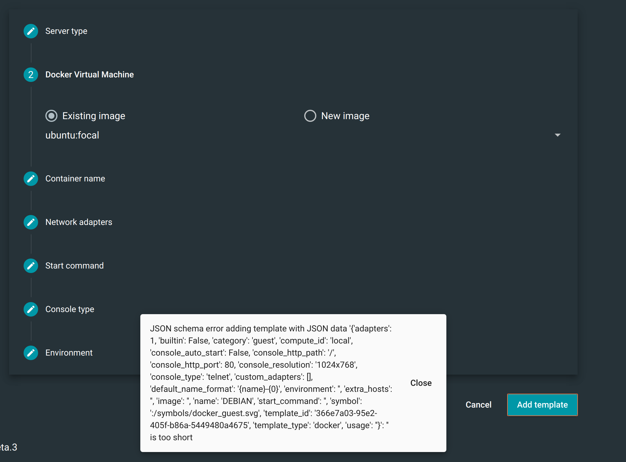 Error when selecting existing Docker image · Issue #872 · GNS3/gns3-web-ui · GitHub