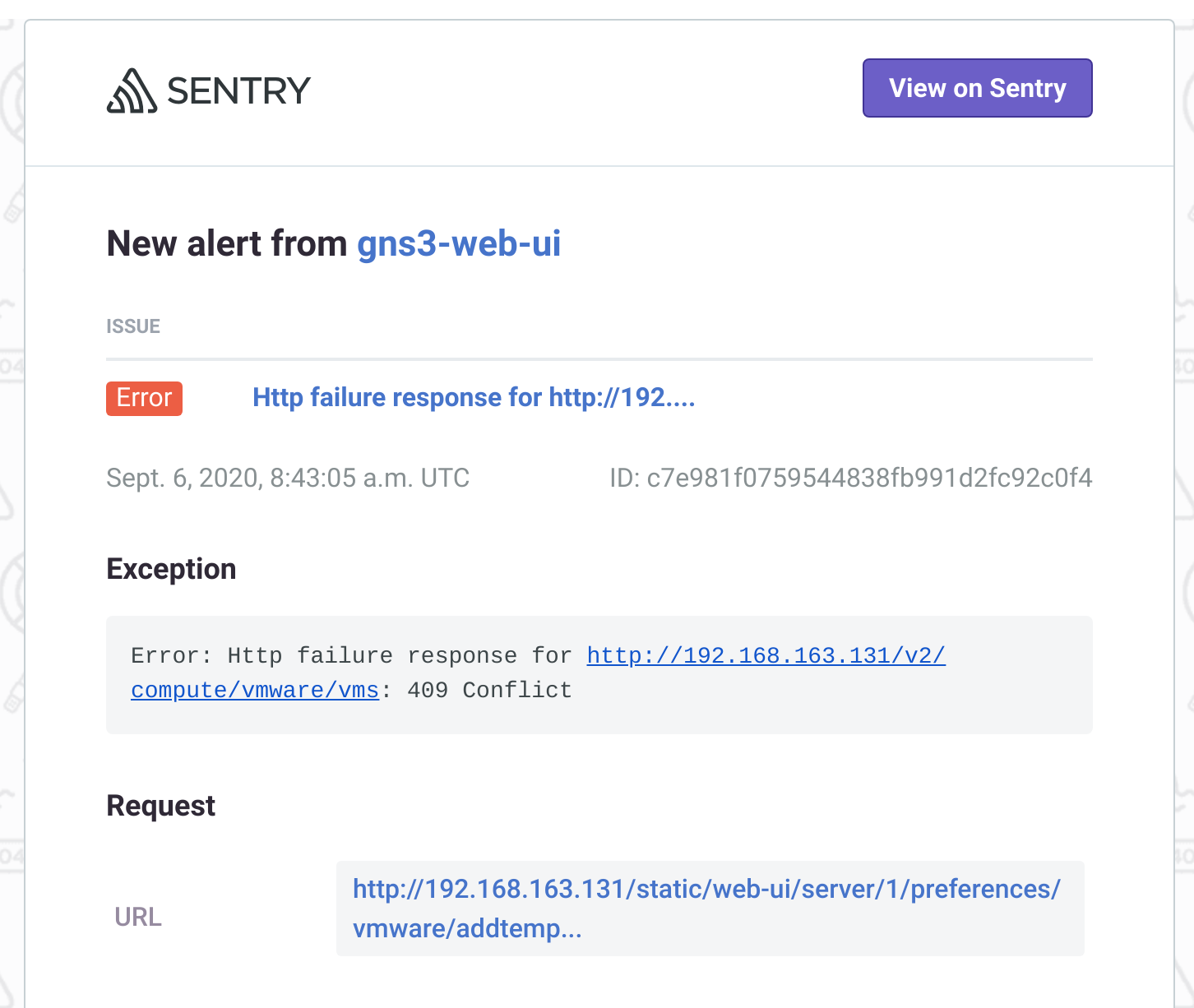 HTTP 409 errors reported on Sentry · Issue #979 · GNS3/gns3-web-ui · GitHub