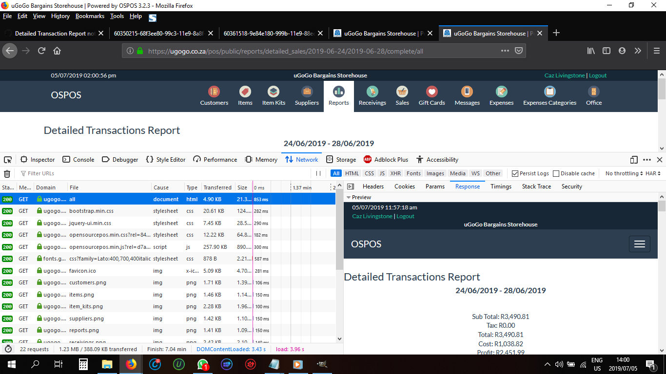Detailed Transaction Report not showing details · Issue #2458 · opensourcepos/opensourcepos · GitHub