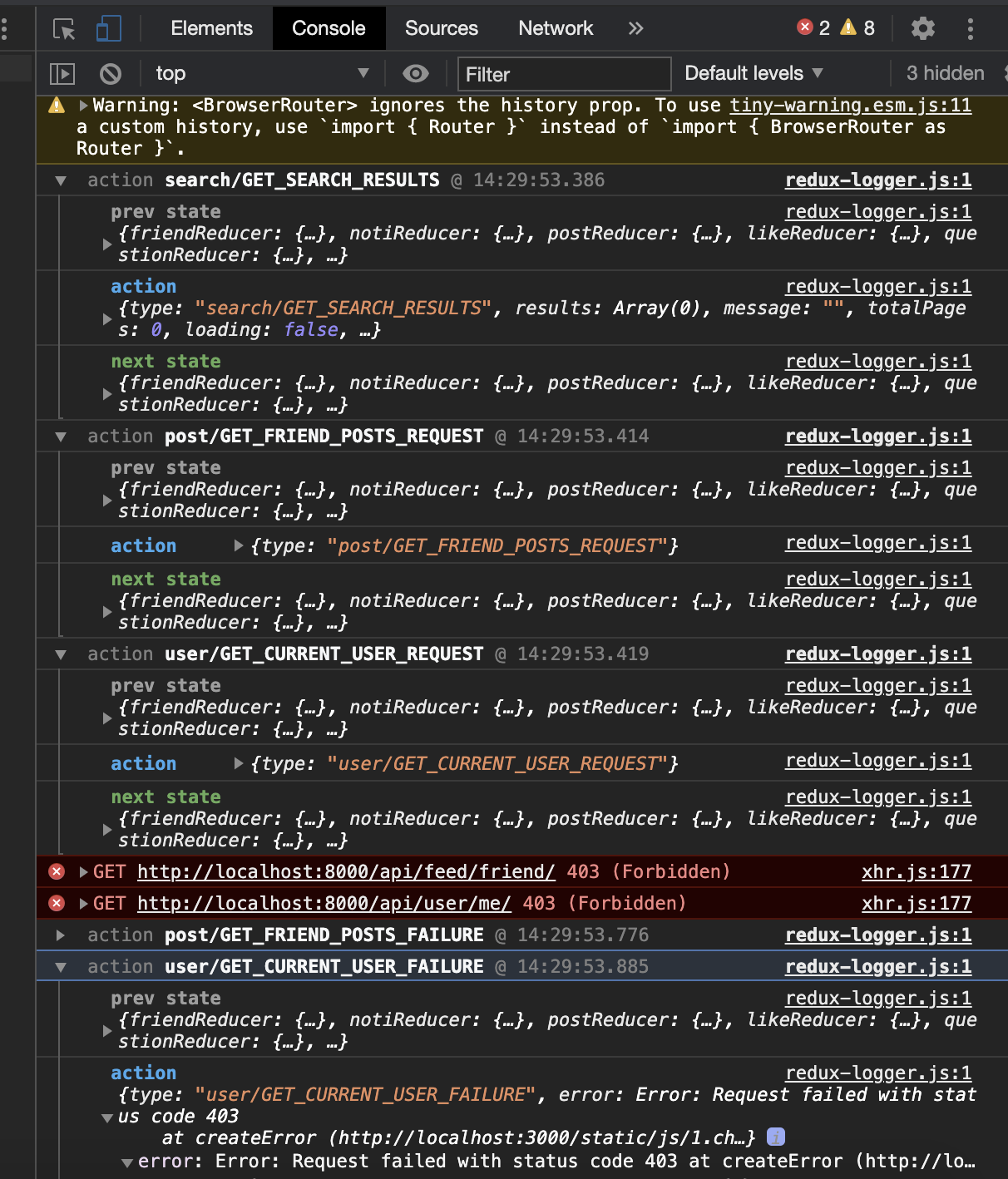 [Authentication] 홈 피드 페이지에서 getCurrentUser 에러 시 문제 · Issue #164 · swsnu/swpp2020-team8 · GitHub