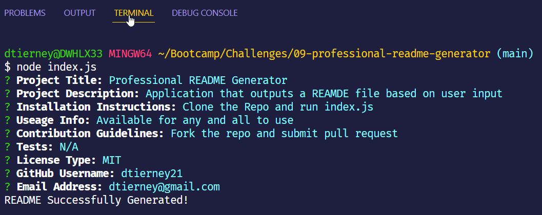 GitHub - dtierney21/readme-generator: Module 09 Challenge ...