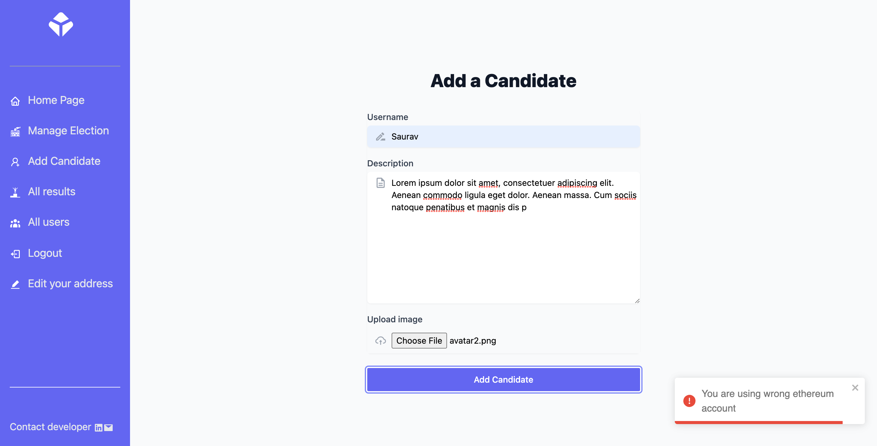 Github Itssauravkelection Voting Blockchain A Secured Online Voting System Built Using