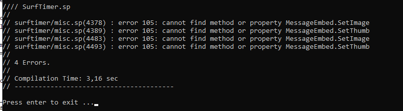 [BUG] Unable to compile the surftimer · Issue #271 · surftimer/SurfTimer · GitHub
