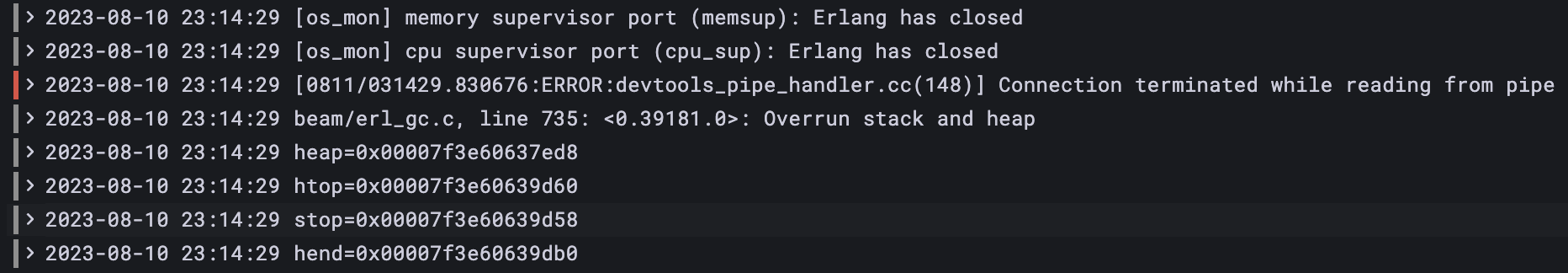 Overrun stack and heap OTP-26.0 · Issue #7292 · erlang/otp · GitHub