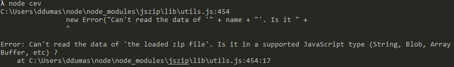 Error: Can't read the data of 'the loaded zip file'. Is it in a supported JavaScript type ...