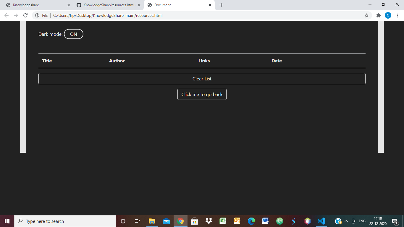 creating dark mode · Issue #36 · tejaswini22199/KnowledgeShare · GitHub